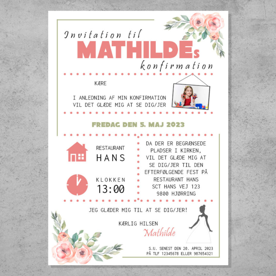 Invitation til konfirmation ⋆ Side 2 af 3 ⋆ Magiske Tider