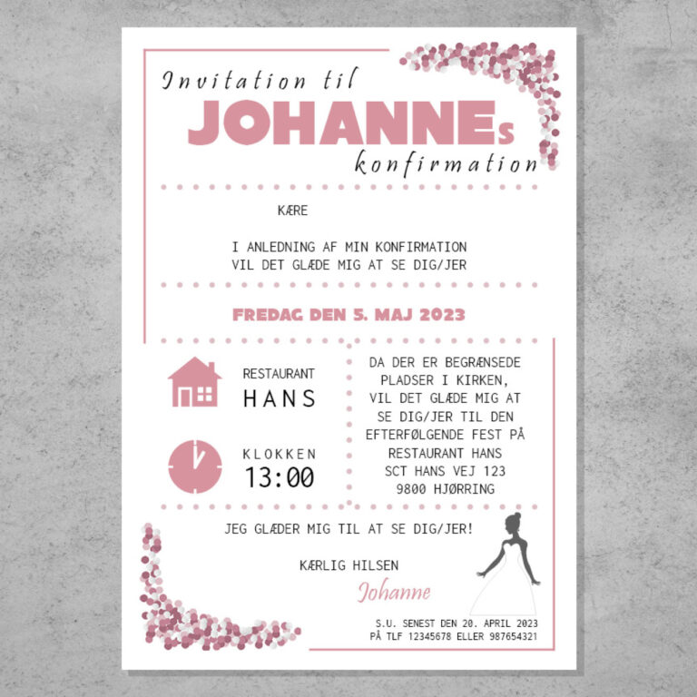 Invitation til konfirmation ⋆ Side 2 af 3 ⋆ Magiske Tider