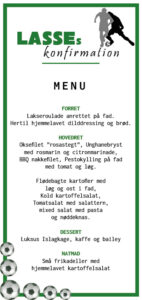 Menukort | Fodbold tema ⋆ Magiske Tider